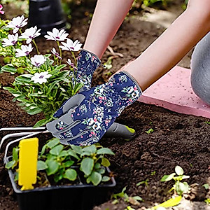 MERTURN Leather Gardening Gloves for Women Garden Gloves Thorn Proof Mother's Day Gift Touch Screen Design Heavy Duty Yard Working Gloves for Planting, Digging, Pruning Women Gardening Gift