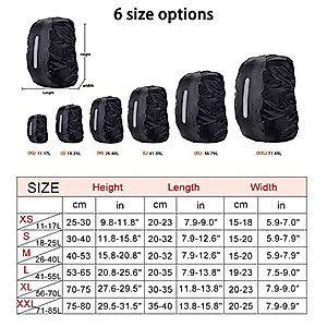 HYCOPROT Waterproof Backpack Rain Cover(10-85L) Ultralight Compact Portable,Hi-Visibility with Reflective Strip Anti-dust for Hiking Camping Cycling Traveling