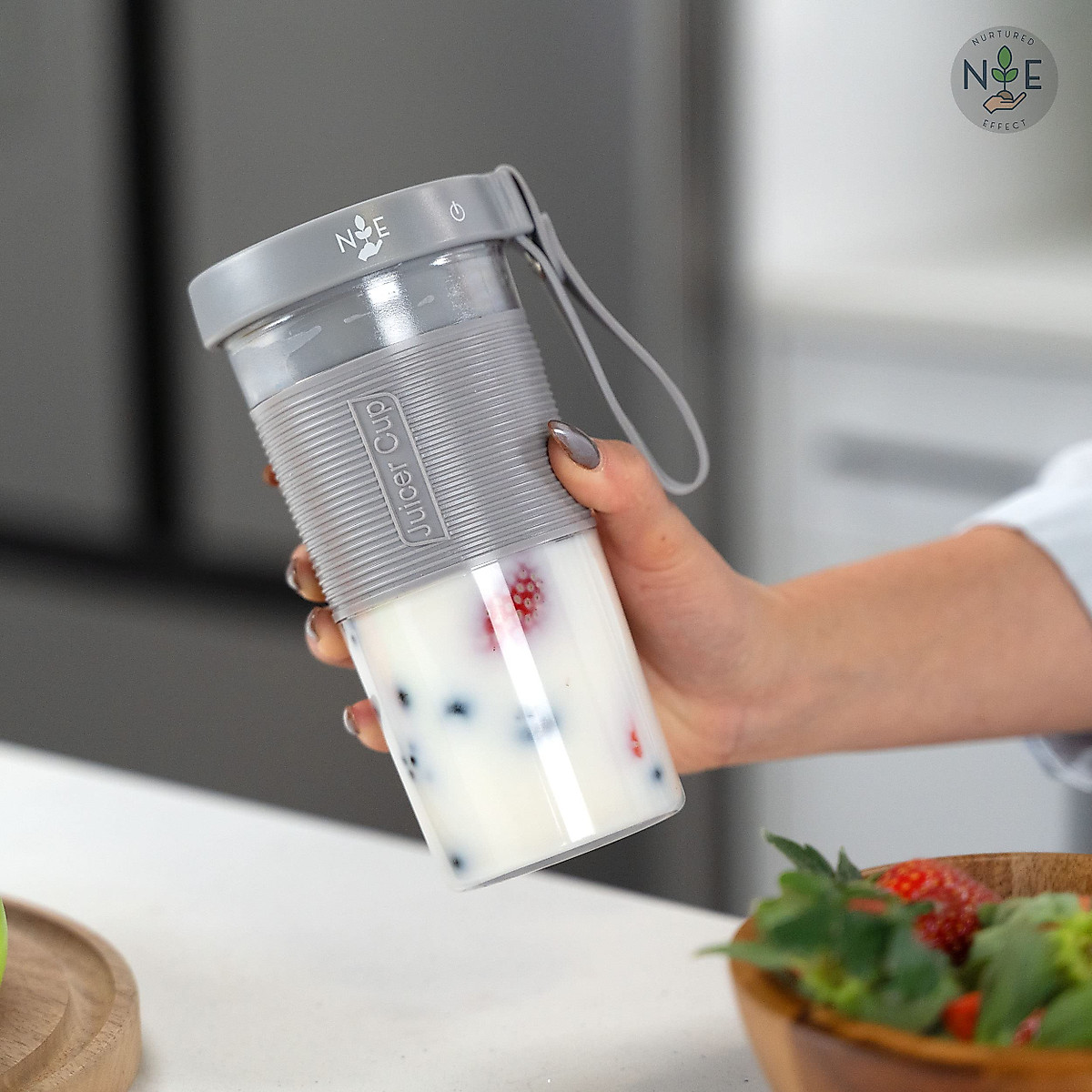Nurtured Effect Portable Blender Cup - The Easy and Convenient Mini Blender for On-The-Go Healthy Living with 20 oz Drinking Capacity