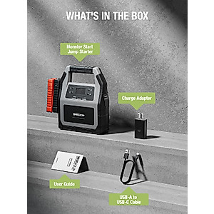 YESPER 12V/24V Car Jump Starter, 6000A Peak 4.1 lbs Portable Jump Starter Battery Pack 42000mAh Battery Booster Pack (Up to All Gas/Diesel Engine) Jumper Box with LED Screen…