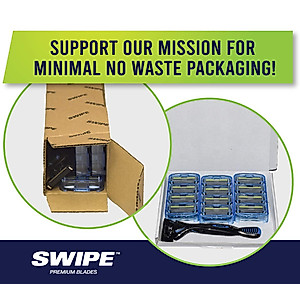 SWIPE Premium Men's 6-Blade Razor Kit (Flex Head Handle + 4 Refills)