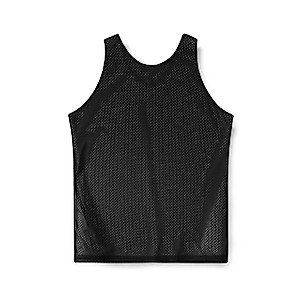Ma Croix Mens Reversible Mesh Basketball Jersey Quick Drying Sleeveless Tank Top Active Made in USA (Large, 1ih05_Black)