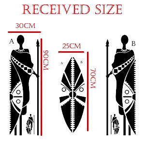 Karomenic Two African Woman Guard Art Removable Wall Stickers for Living Room Kids Bedroom Home Decor Vinly Waterproof Decals