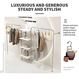 Wall Mount Clothes Rack，Heavy Duty Pipe Clothes Rail Garment Rack With Shelves For Hanging Clothes，Commercial Wedding Dress Display Shelf Clothes Display Rack For Clothing Store ( Size : 300*170cm )