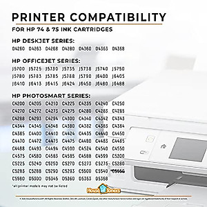 Houseoftoners Remanufactured Ink Cartridge Replacement for HP 74 75 CC659FN CB335WN CB337WN (3 Pack (2-Black/1-Color))