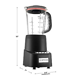 Chefman Countertop + Travel Dynamic Blending System, 12-Piece Set, 3 Programmed Speeds & Pulse, Easy Ice Crushing for Shakes & Smoothies, Dishwasher-Safe 32-Oz Pitcher, 12-Oz & 2 24-Oz Tumblers, Black