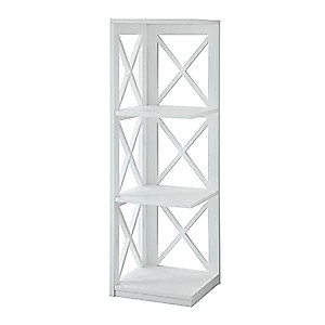 Convenience Concepts Oxford 3 Tier Corner Bookcase, White