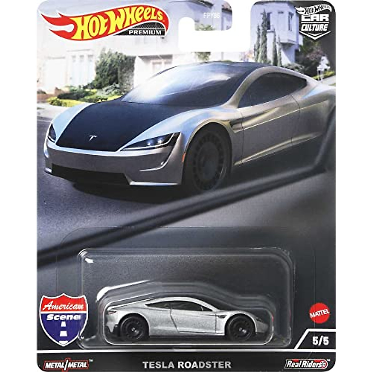 Hot Wheels Tesla Roadster Safari Vehicle for 3 Kids Years Old & Up, Premium Collection of Car Culture 1:64 Scale Vehicles
