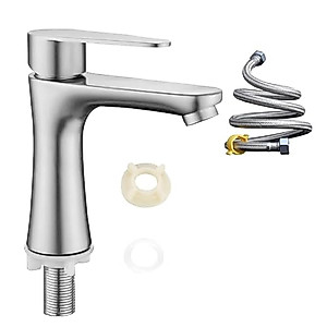 SZYDD Kitchen Faucet Single Levers Bathroom Tap with 60cm Hose Stainless Steels Cold Water Tap Bath Sink Faucet Kitchen Sink Accessories