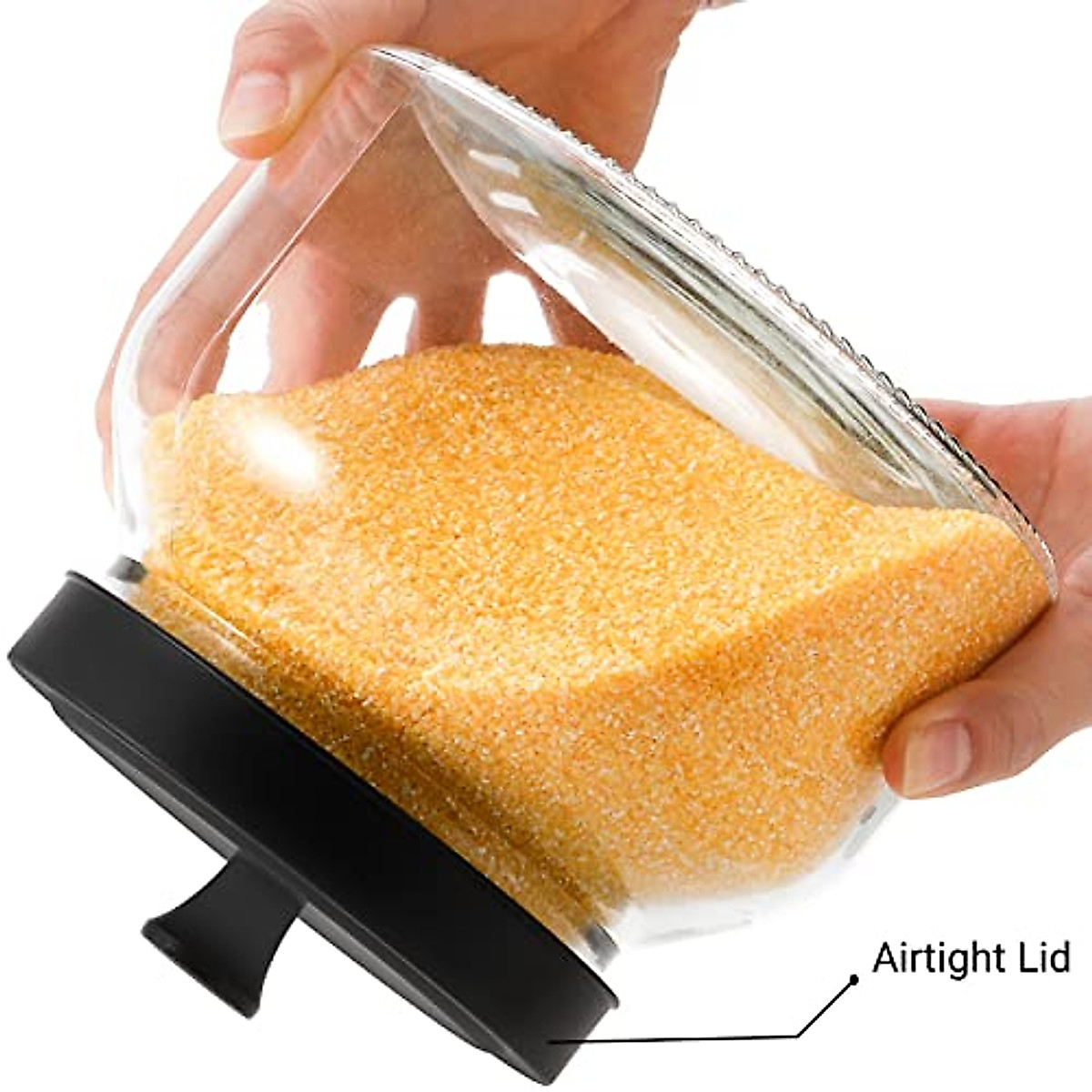 AVLA 3 Pack Glass Jars with Sealed Lid, 58 OZ Clear Cookie Candy Jar, Airtight Food Storage Container with Metal Lid, Empty Canister Set for Kitchen Counter, Pasta, Dog Treat, Snacks, Apothecary Jar