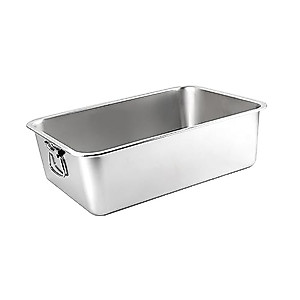 Fonowx Open Litter Box for Indoor Cats, Pet Litter Tray Cat Litter Toilet Stainless Steel Durable Easy Clean Kitten Litter Pan for Puppy, 40cmx30cmx10cm