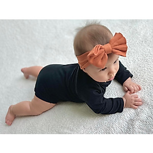 123 Bear Baby Bodysuits Soft Cotton Spandex Long Sleeve and Short Sleeve (Black 2-Pack Long Sleeve, 0-3 Months)