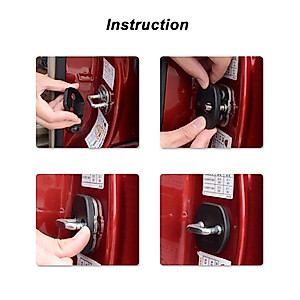 TopDall Door Arm Protection Cover Stopper Buckle Cap Anti-Rust Interior Accessories Compatible for Ford Mustang 2015-2021
