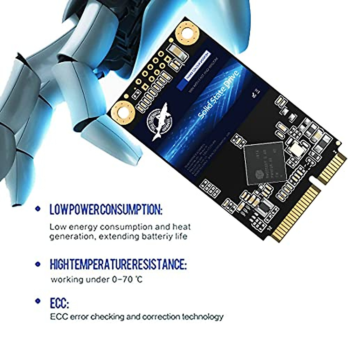 Dogfish mSATA SSD 250GB 3D NAND TLC SATA III 6 Gb/s, mSATA (30x50.9mm) Internal Solid State Drive - Compatible with Desktop PC Laptop - (MSATA 250GB)