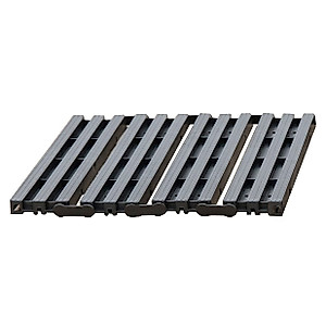 Gardenised QI004106 Black Garden Pathway Track Outdoor Waterproof Tile Anti-Slip Pavers Floor Mat, 14" Long