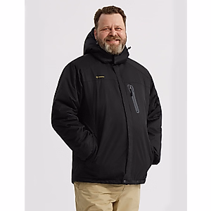 GEMYSE Men's Mountain Waterproof Ski Snow Jacket Winter Windproof Rain Jacket (Black,Medium)