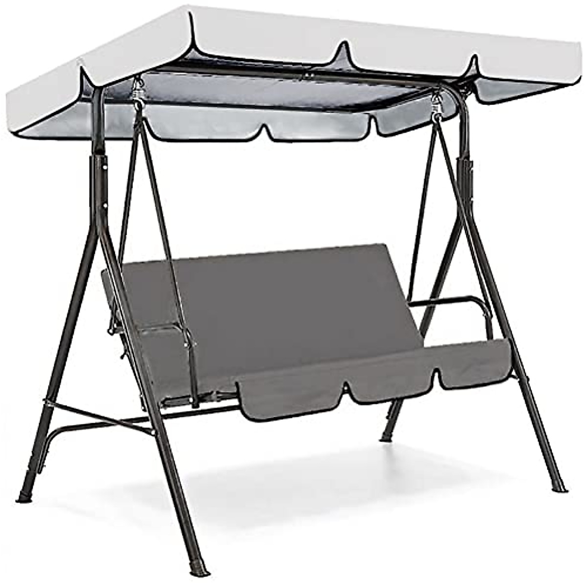 3 Seater Outdoor Swing Seat Cushions Cover Replacement,Waterproof Indoor/Outdoor Bench Cushion Swing Chair Seat Pads Hammock Cushion Pool Seat Protection for Porch Patio Garden Yard(B/Gray)