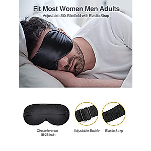 Luxtude Eye Mask for Sleeping, 1OO% Mulberry Silk Sleep Mask, Super Soft Satin Sleep Mask, Satin Eye Masks for Sleeping Blockout, Blindfold, Night Mask, Eye Cover, Eye Shades for Women Men, 2 Pack