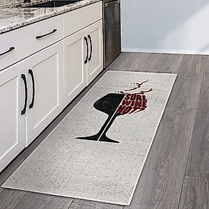 SUSSEXHOME Non Skid Washable Kitchen Mats for Floor, Ultra Thin Runner Low Pile Rug for Laundry Room, Entryway, Bathroom, Multipurpose Floor Mats, Wine Bar Decor Rug - 20 x 60 Inches