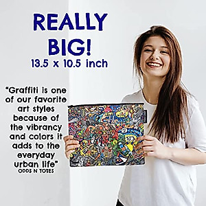 ODDS N TOTES Jumbo Zipper Pouch | Made from Recycled Plastic. Travel Toiletry Bag, Zipper Pouch for Art School Office Supplies (Extra Large) - Bundle Pack of 4