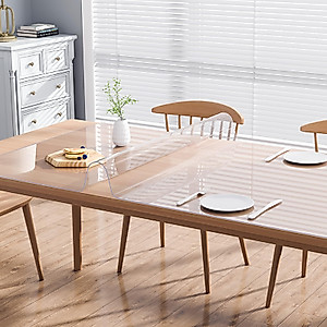 VEVOR Clear Table Cover Protector, 24" x 48" Rectangle Table Cover, 1.5 mm Thick PVC Plastic Tablecloth, Waterproof Desktop Protector for Writing Desk, Coffee Table, Dining Room Table