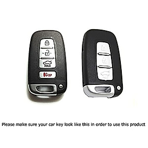 iJDMTOY (1) Exact Fit Gloss Metallic Pearl White Smart Remote Key Fob Shell Compatible With Hyundai Veloster Sonata Elantra Genesis Kia Optima Forte (double check the year/fitment in description)