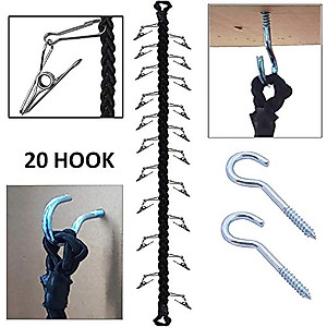 Storage Chain Cap Organizer hat Rack System Caps Holder Baseball Cap Organizer with 20 Stainless Steel Clips Hanging & Hardware, Wall Mounted or Ceiling Mounted/Closet Organizer Toy Chain Toy Storage