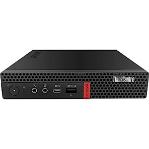 Lenovo ThinkCentre M720q 10T700CNUS Desktop Computer - Core i5 i5-9400T - 8 GB RAM - 256 GB SSD - Tiny - Black - Windows 10 Pro 64-bit - Intel UHD Graphics 630 - English Keyboard - Wireless LAN - Blue