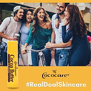 Cococare Cocoa Butter Lip Balm - The Little Yellow Stick - Conditions & Protects Lips with Hydrating Formula - Light Scent of Cocoa Butter - 0.15oz (10 Sticks)