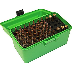 MTM H50-RM Deluxe 50-Round Rifle Ammo Box 220 Swift 22-250 243 308 Win, Green