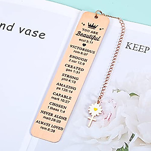 Inspirational Christian Gifts for Women Bible Verse Bookmark Book Lover Gifts Religious Gift for Women Birthday Valentines Christmas Bookmarks Gifts for Friends Girl Sister Female Bookworms Book Club