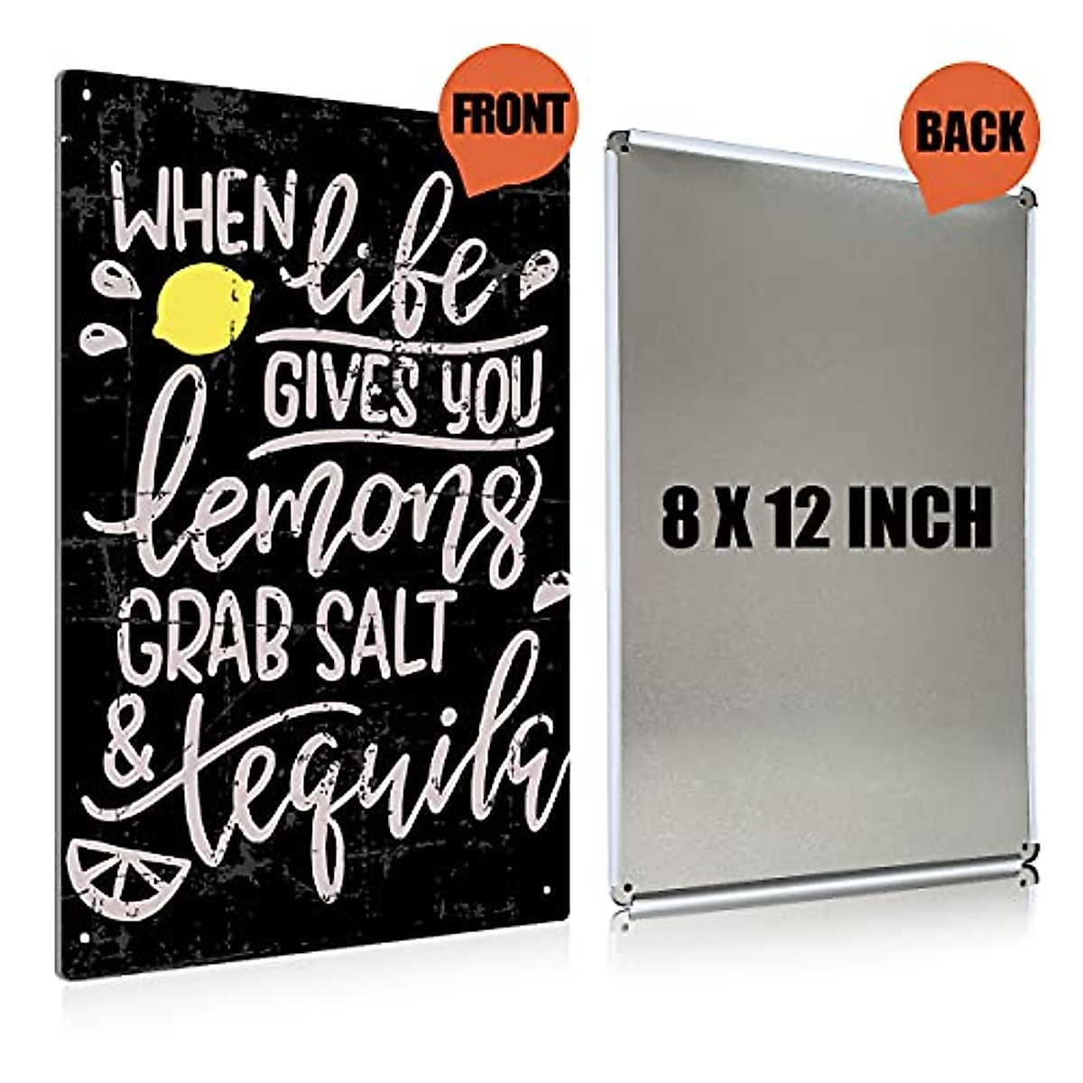 BEASTZHENG Funny Kitchen Lemon Metal Tin Sign Wall Decor Vintage When Life Gives You Lemons Sign for Home café Decor Gifts