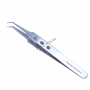 Eyelash Eyebrow Lashes Extensions Volume 3D+ 5D 6D Stainless Steel Tweezers (45 Degree Semi Angled)