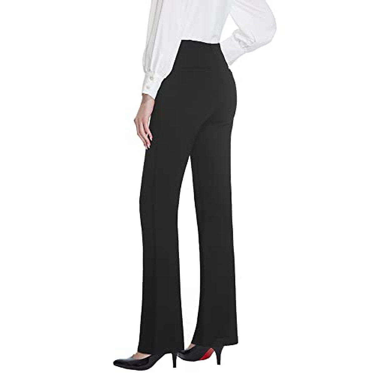 Tapata Women's Bootcut Dress Pants 28"/30"/32"/34" Work Pants with Pockets Stretchy Slacks Business Casual Pants Tall/Long/Petite/Regular, 30" Black, XL