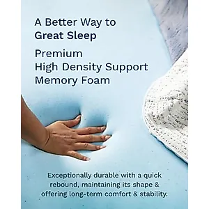 ViscoSoft 4 Inch Memory Foam Mattress Topper Twin XL - Select High Density Extra Long Ventilated Mattress Pad - Removable Bamboo-Rayon Cover