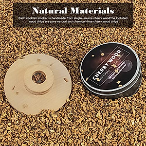 Drink Smoker Kit with Cherry Wood Chips, Old Fashioned Drink Smoker for Smoked Drink and Food, Best Gift for Father, Husband, and Cocktail Lovers