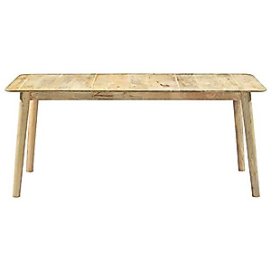 ULUYYUC Dining Table 70.9"x35.4"x29.9" Solid Mango Wood,Multifunctional Party Table Kitchen Tables Living Room Furniture Outdoor Table for Living Room, Kitchen, Backyard, Wedding