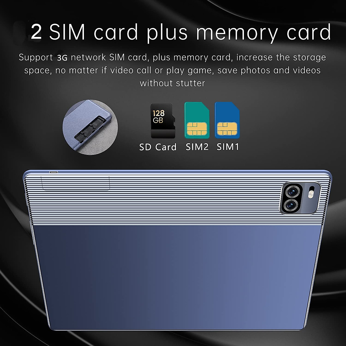 10.1 inch X101 Tablet, 2+16G Full Screen Tablets with Dual SIM Card Slots, Android 8, 1280x800 HD, WiFi, Bluetooth, GPS, 2MP/5MP Camera (Gold)