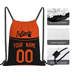 INAOO Drawstring Bags Baltimore Personalized Backpack Gifts for Men Women