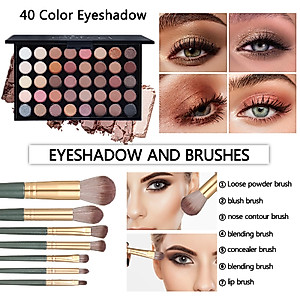 Makeup Kit for Women Full Kit Teens Makeup Set Eyeshadow Palette, Lip Gloss, Lipstick, Makeup Brush, Foundation, Concealer Mascara Powder Puff Makeup Bag Makeup Set for Women Girls Teens Gift