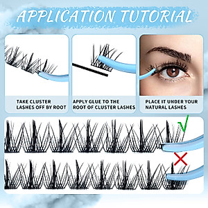 Lash Clusters 84 Pcs Cluster Lashes Natural Look DIY Lash Extension Lashes That Look Like Extensions Wispy Lashes Fluffy Eyelash Clusters Thin Band & Soft (Cloudy,D-8-16mix)