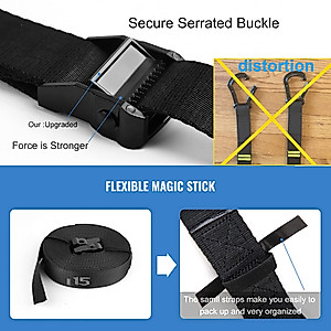 YOELVN Wood Gymnastic Rings with Adjustable Number Suspension Trainer Straps with Cam Buckle 15ft Olympic Rings 32/28mm Heavy Duty 1543/992lbs for Pull Up Bar Workout Exercise Gym Hanging Rings Indoor