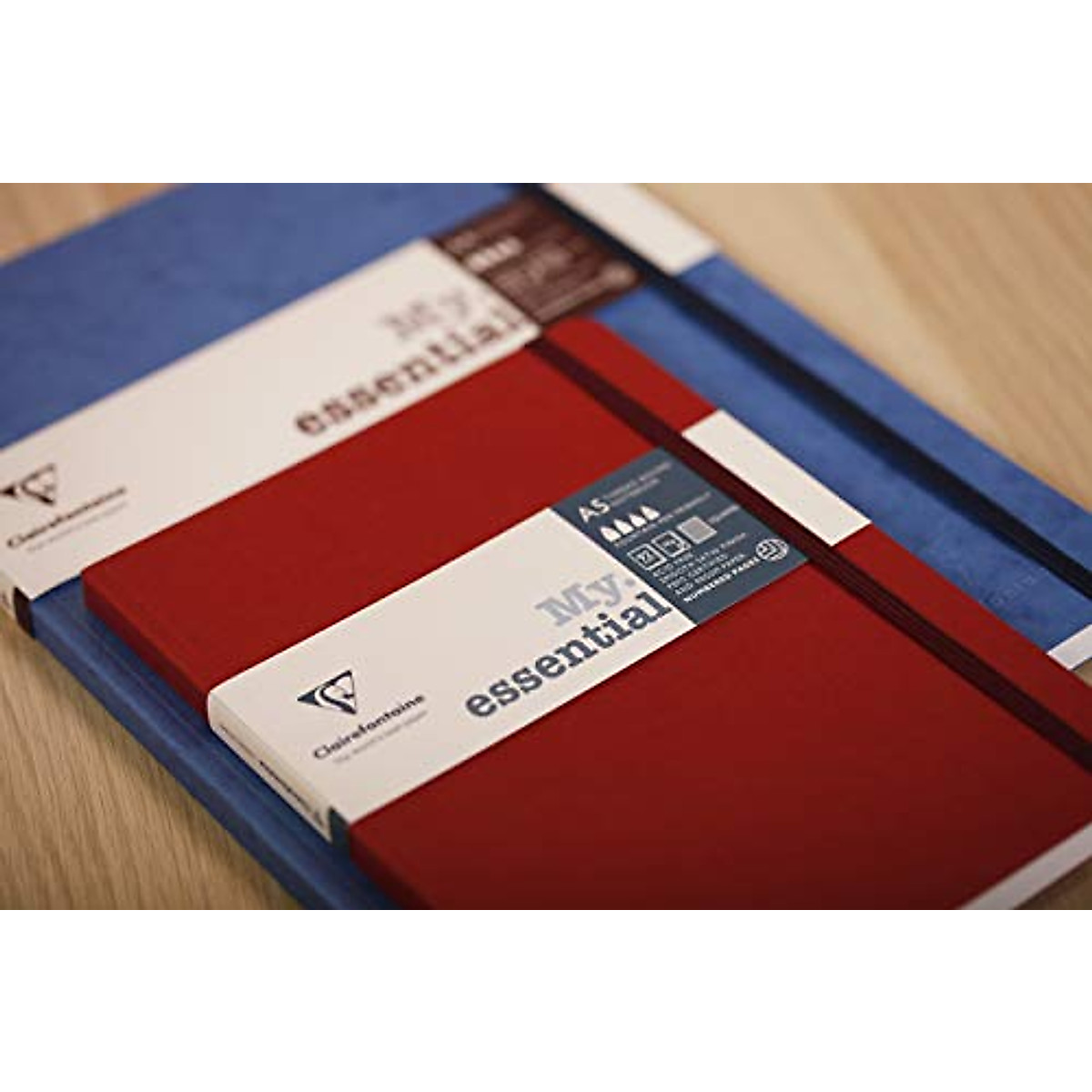 Clairefontaine - Ref 793461C - Age Bag Thread-Bound Notebook (192 Pages) - A5 Size, Lined Rulings, 90gsm Brushed Vellum Paper, Elastic Closure - Black Cover