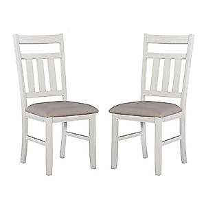 Powell Company Powell Turino Distressed White Side Dining Chair