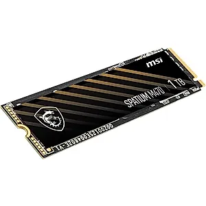 MSI SPATIUM M470 PCIe 4.0 NVMe M.2 1TB Internal SSD PCIe Gen4 NVMe 1.3 3D NAND 3300 TBW (SPATIUM M470 PCIe 4.0 NVMe M.2 1TB)