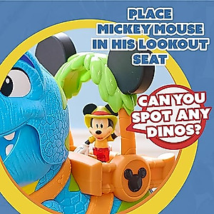 Disney Junior Mickey Mouse Funhouse Roarin' Safari Dino, 4-piece Figures and Playset, Dinosaur, Kids Toys for Ages 3 Up by Just Play