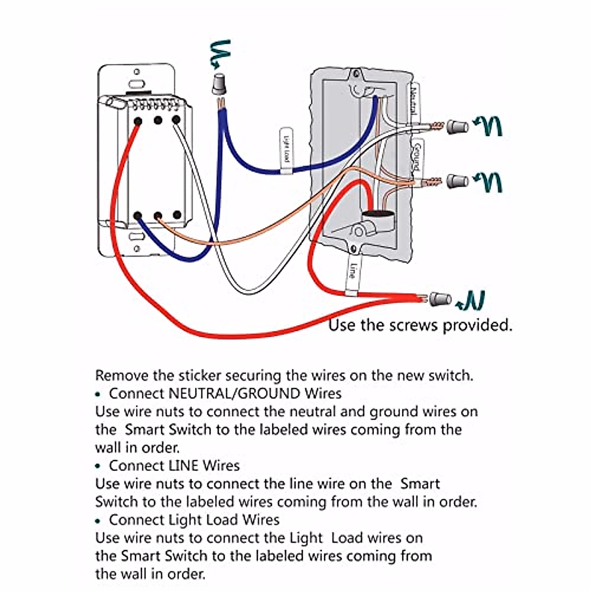 Humpptom Light Switch, Dimmer Switch with Wireless Remote Control, Single Pole Smart Switch Support 2.4G&5G Compatible with Alexa