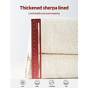 Gihuo Men's Crewneck Sweatshirt Winter Warm Sherpa Lined Pullover Fleece Top Heavyweight Loungewear Sweatshirt (Black, Large)