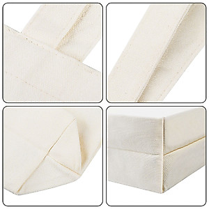 Veyist 4 Pcs Reusable Large Canvas Tote Bags, Blank Multi-purpose Canvas Bags, Suitable for DIY Project, Grocery Bags, Shopping Bags, Book Bags, Gift Bags. Cotton bags. (Size: 15.7''x15.7''x4.7'')