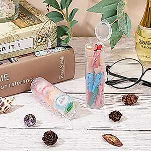 SUPERFINDINGS 15pcs White Column Transparent Containers 1.2" Plastic Bead Containers with Hinged Lids Flip Cover for Earplugs Pills Herbs Tiny Bead Earring Jewerlry Candy Gifts Party Favor and More